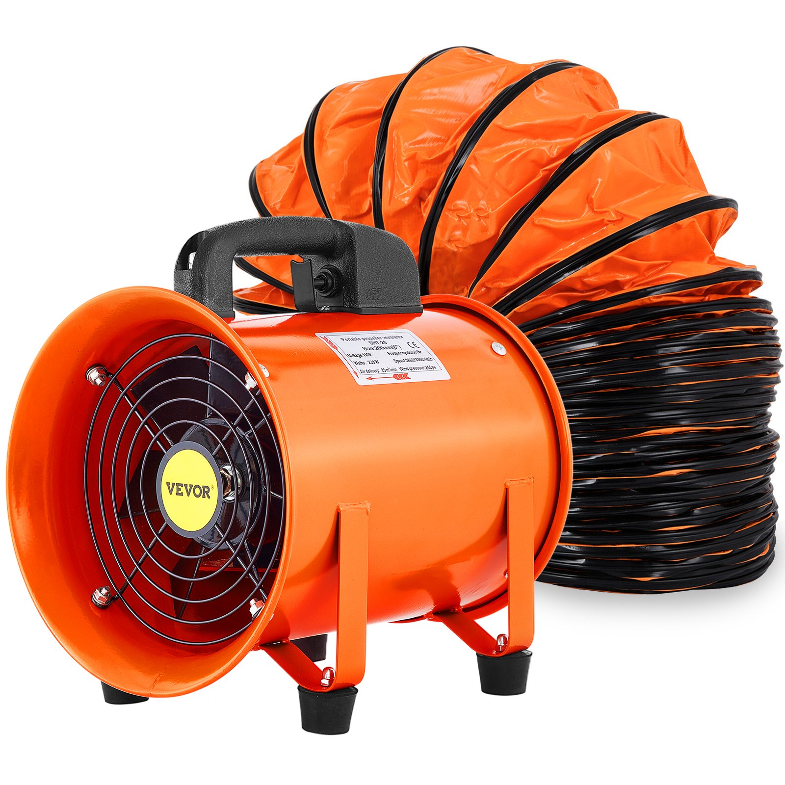 Heavy Duty Cylinder Fan with 10m Vinyl Hose High Velocity Portable ...