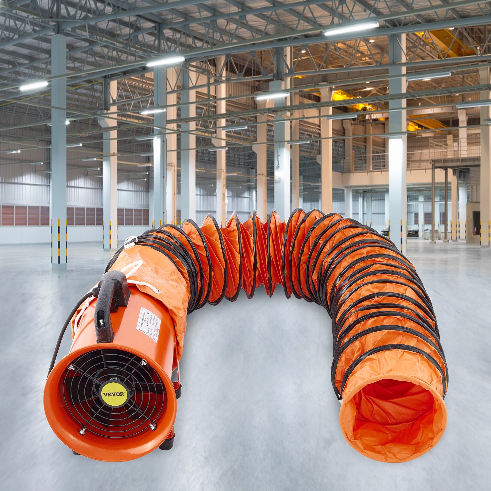 Heavy Duty Cylinder Fan with 10m Vinyl Hose High Velocity Portable ...