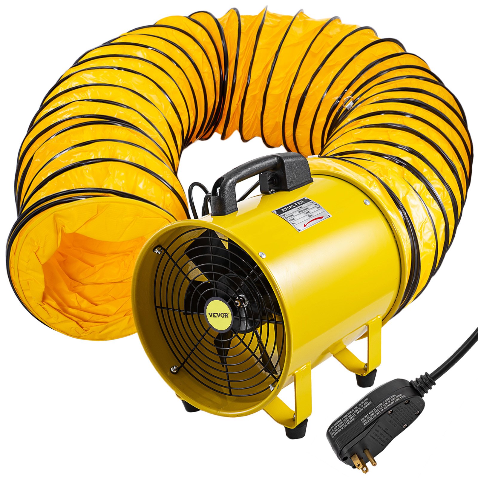 12'' Extractor Fan Blower 2 Speed 5m Duct Hose Chemical Low Noise ...