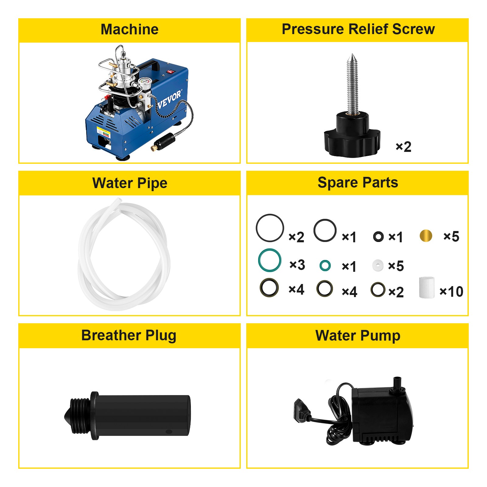 VEVOR High Pressure Compressor, 4500PSI/30MPA/300BAR High Pressure Air ...