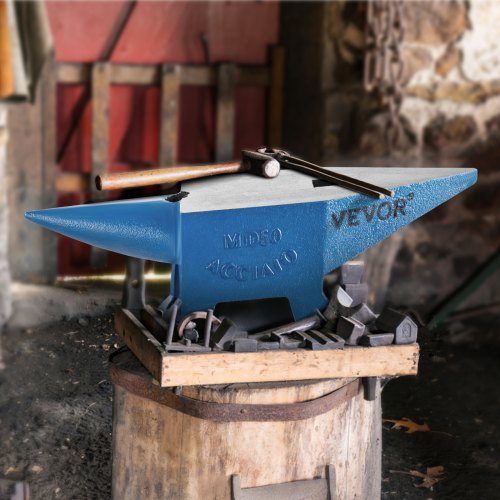 VEVOR Single Horn Anvil 110Lbs Cast Steel Anvil Blacksmith for Sale ...