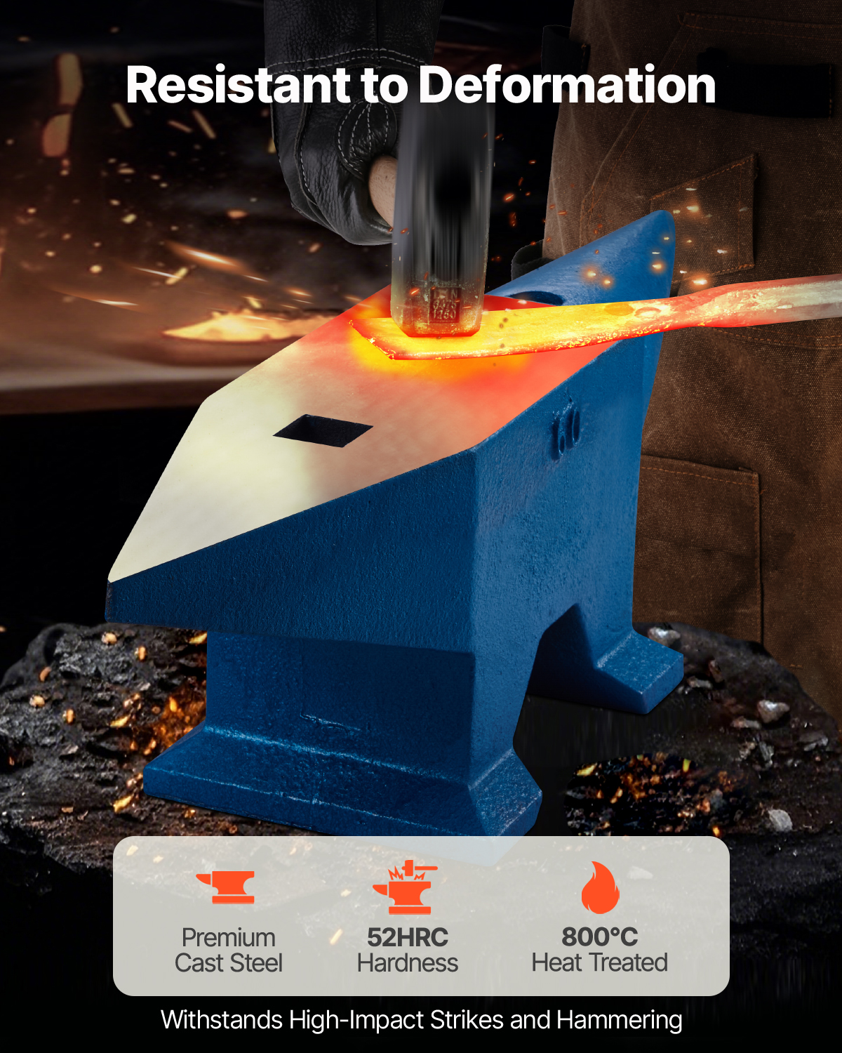 132lb Blacksmith Anvil Steel Anvil 60kg Solid Heat Treated Round Horn ...