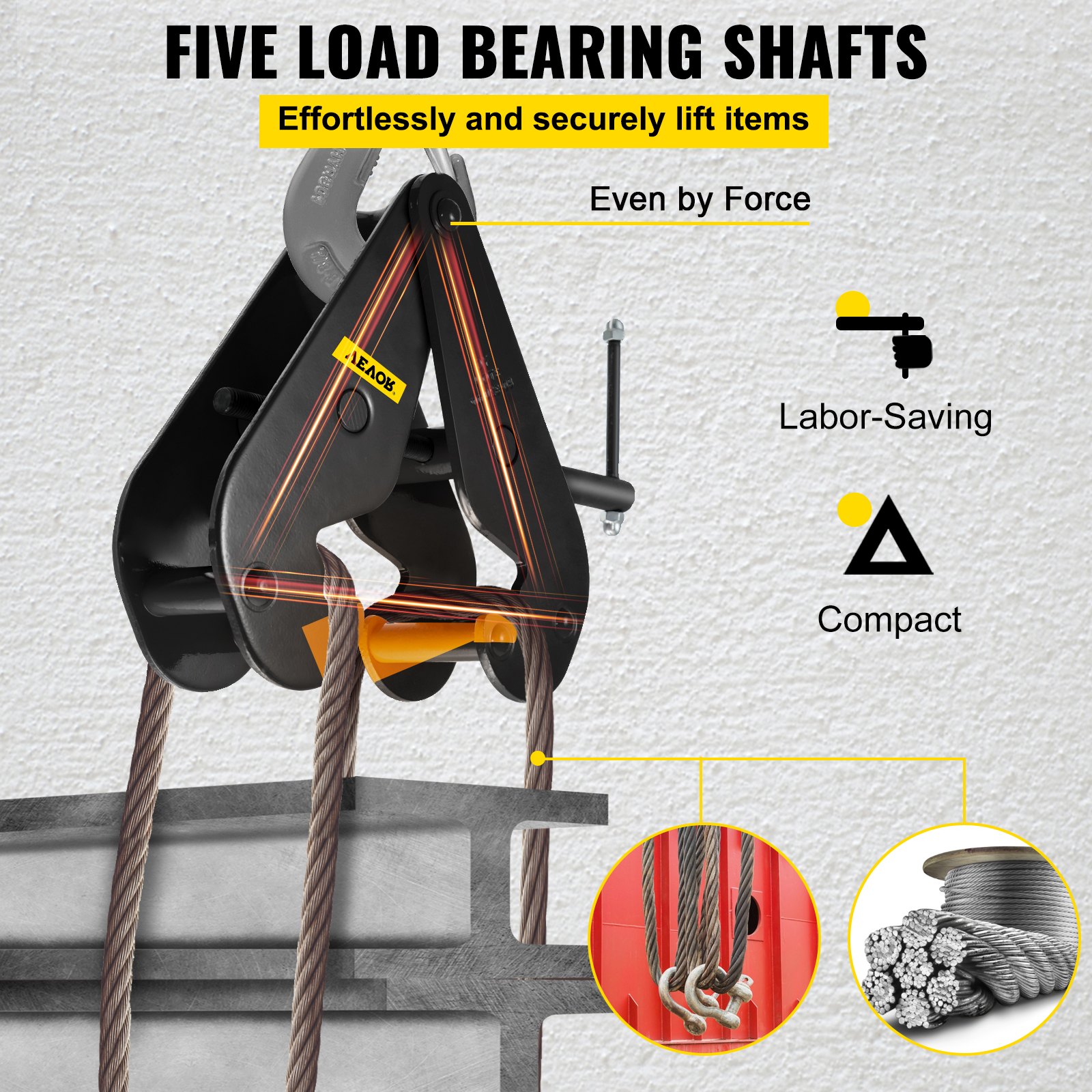 VEVOR Beam Clamp 4400lbs/2ton Capacity I Beam Lifting Clamp 3inch-9inch ...