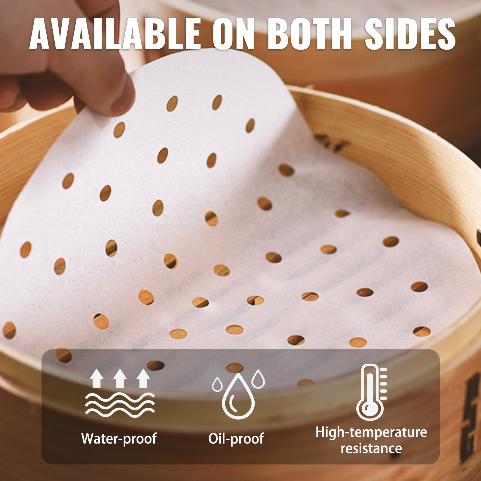 VEVOR Steam Paper Liners, 500PCs Air Fryer Parchment Paper, 5-Inch Air ...