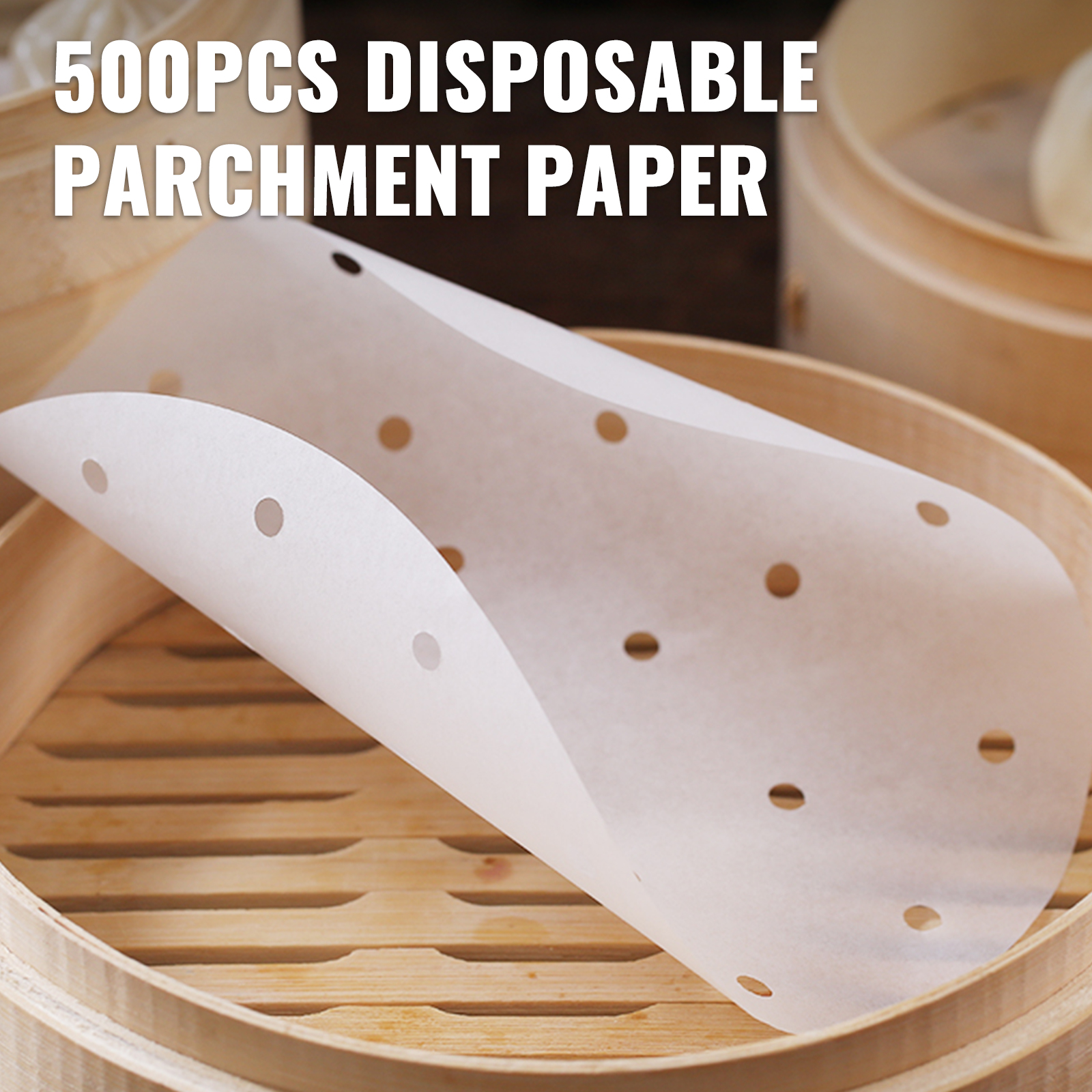 VEVOR Steam Paper Liners, 500PCs Air Fryer Parchment Paper, 5-Inch Air ...