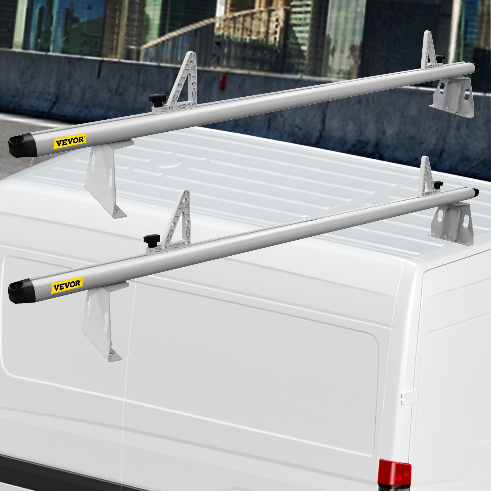 VEVOR Van Roof Ladder Rack, 2 Bars, 661 LBS Capacity, Heavy Duty ...