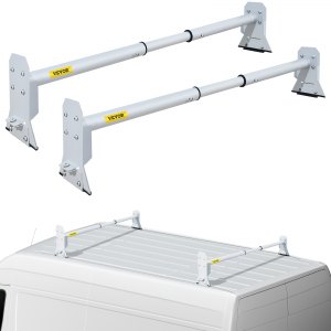 VEVOR Van Roof Ladder Rack, 2 Bars, 331 LBS Capacity, 46.5"-68.1 ...
