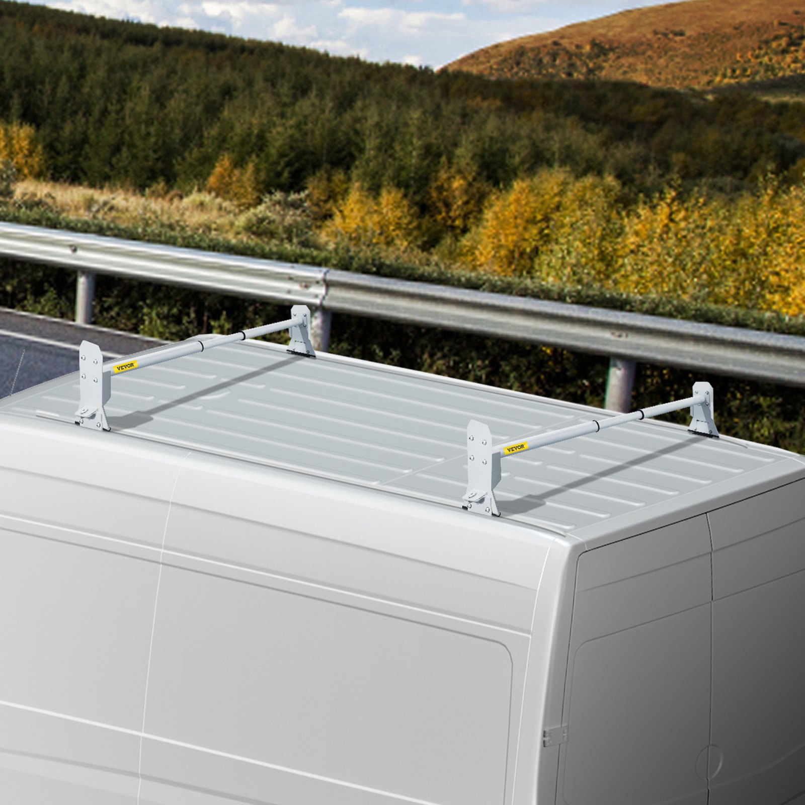 VEVOR Van Roof Ladder Rack, 2 Bars, 331 LBS Capacity, 46.5"-68.1 ...