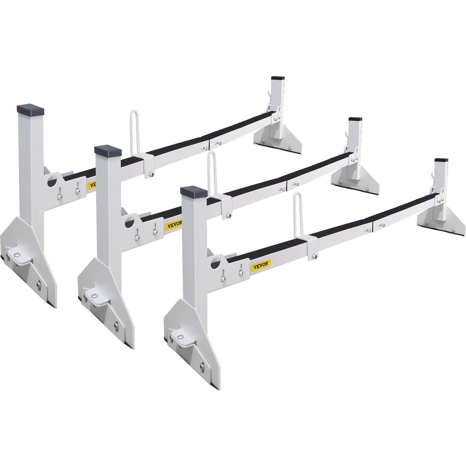 VEVOR Van Roof Ladder Rack, 3 Bars, 661 LBS Capacity, 46.9"-59.1 ...