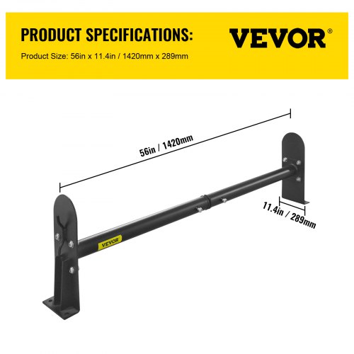 VEVOR Roof Ladder Rack Van Ladder Rack 34.6'-56' Adjustable 2 Bars 661 ...