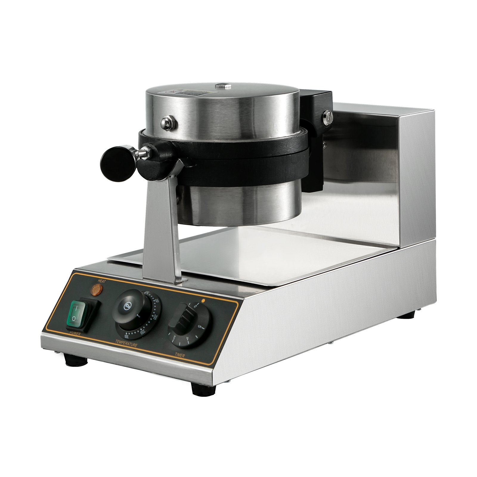 VEVOR 110V Commercial Round Waffle Maker Nonstick Rotated 1100W ...