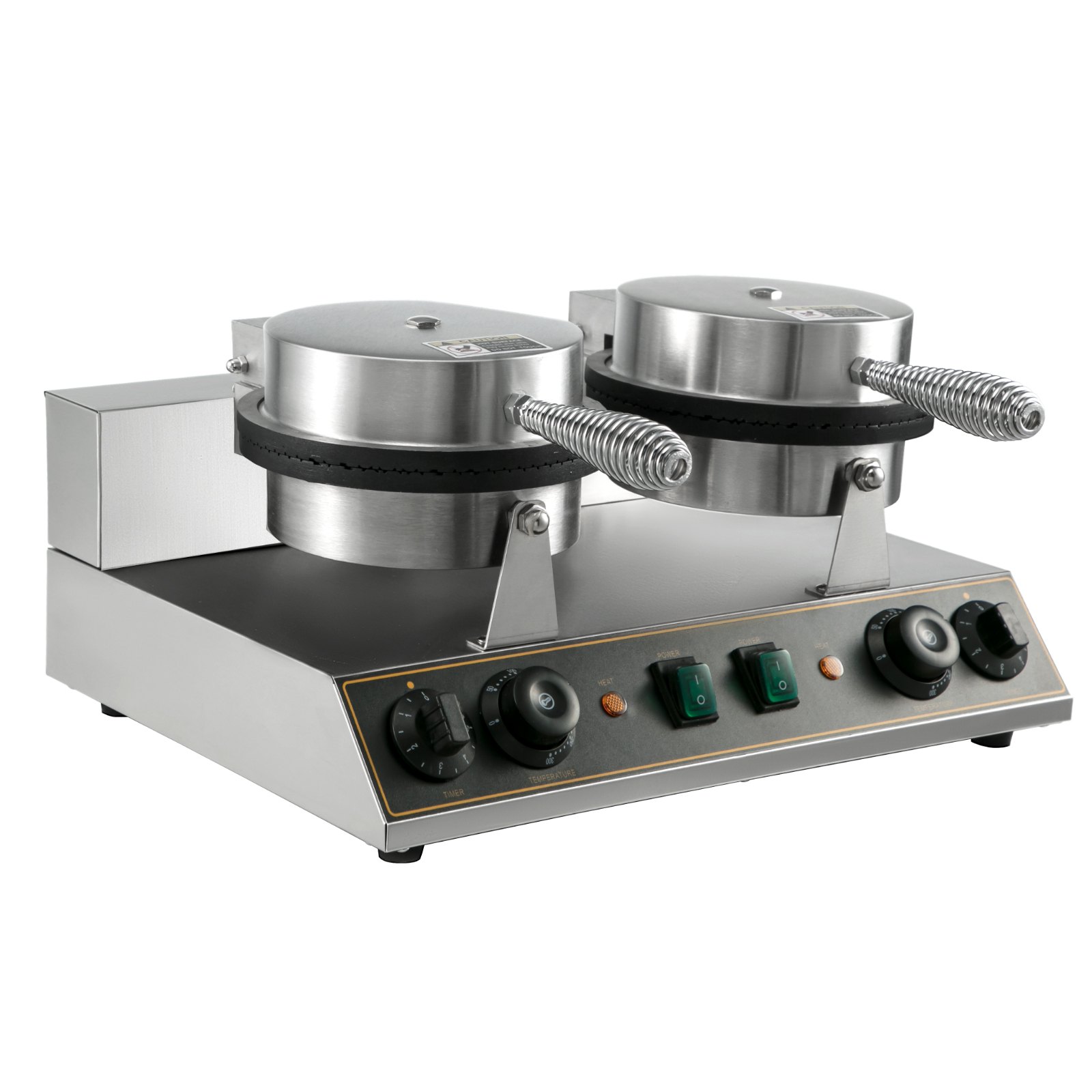 VEVOR 110V Commercial Waffle Maker Nonstick 1200Wx2 Electric Waffle ...
