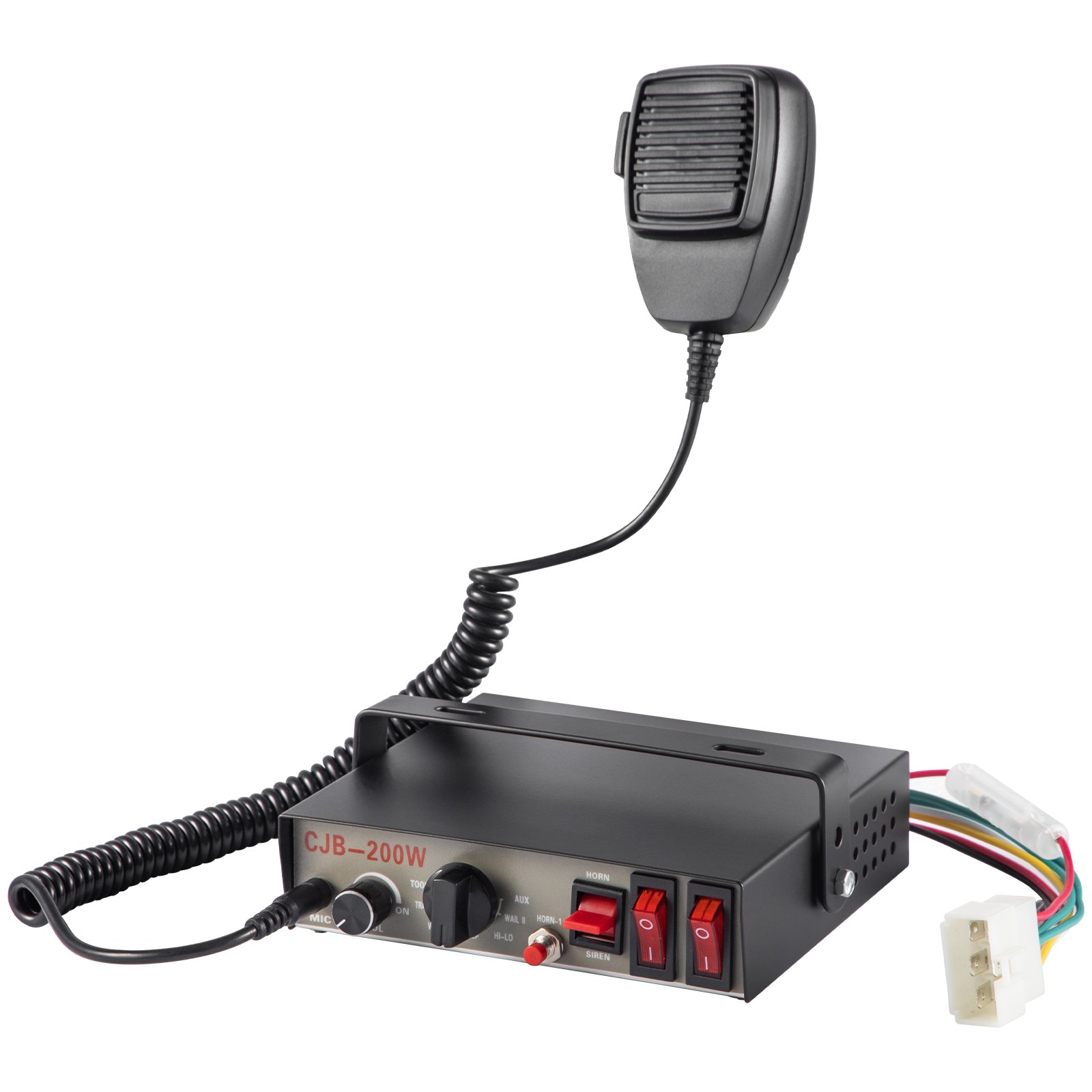 VEVOR 200W Car Warning Alarm Vehicle 7 Sound Loud Warning Alarm Kit MIC ...