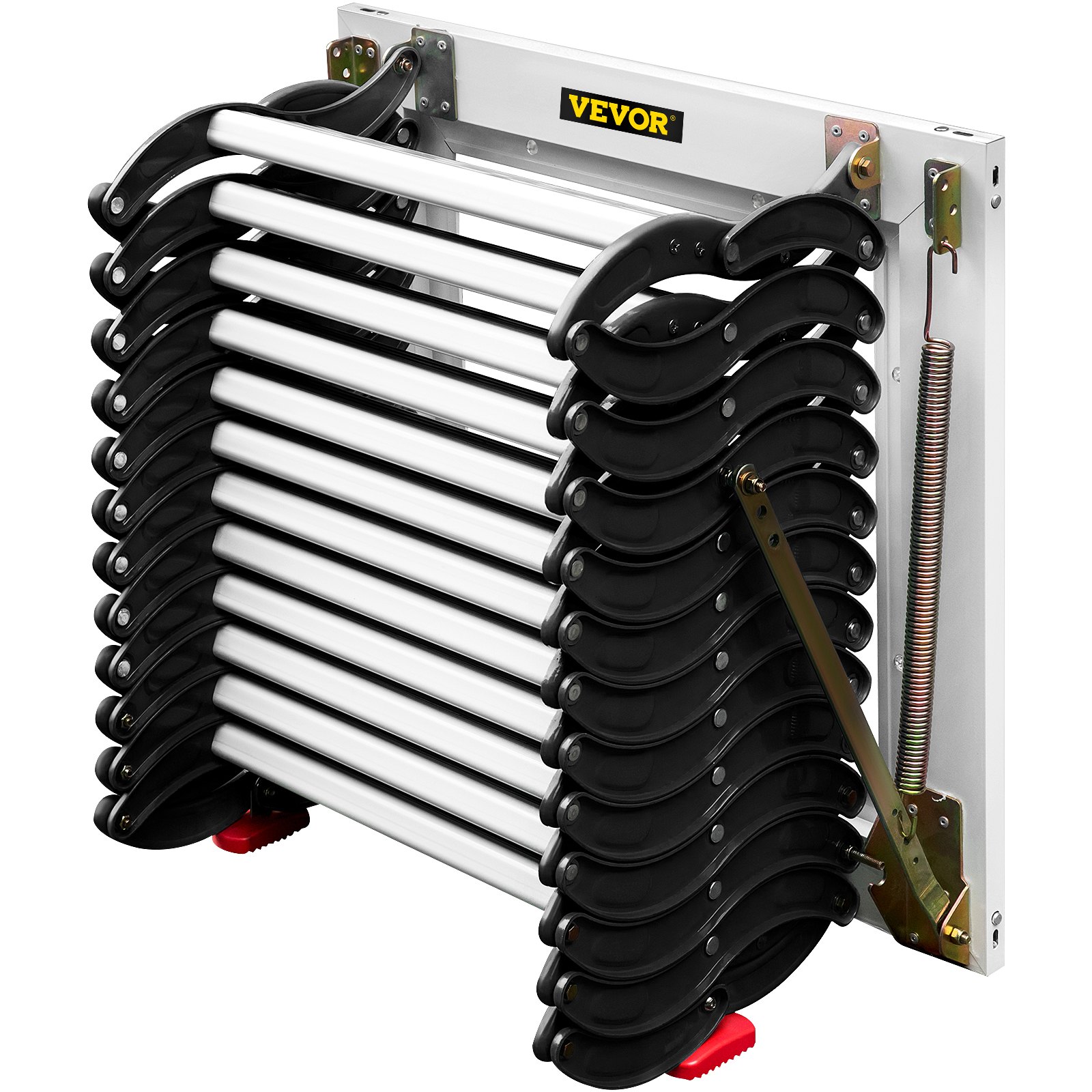 VEVOR Attic Steps Pull Down 12 Steps Attic Stairs Alloy Attic Access ...
