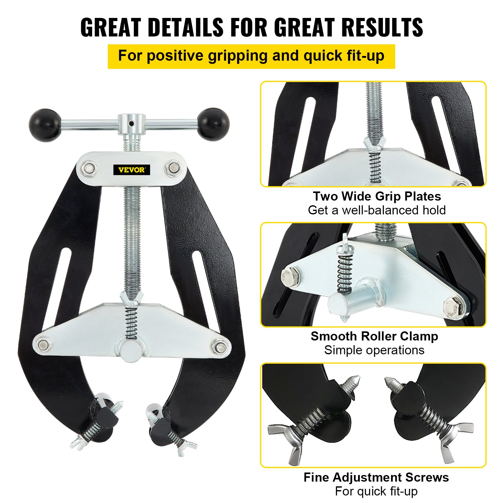 VEVOR Pipe Clamp, 2 to 6 in, High Strength Ultra Clamp with Quick ...
