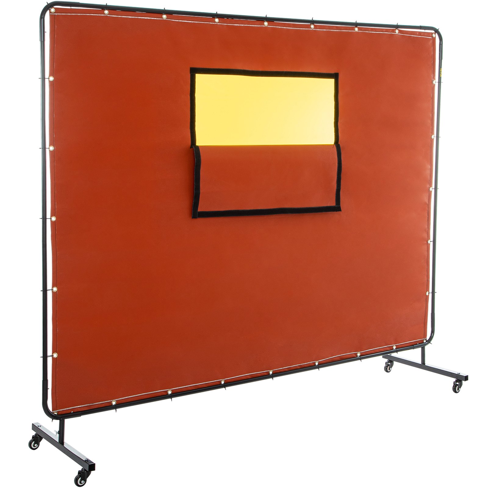VEVOR Welding Curtain, 6' x 8', Welding Screen with Metal Frame & 4 ...