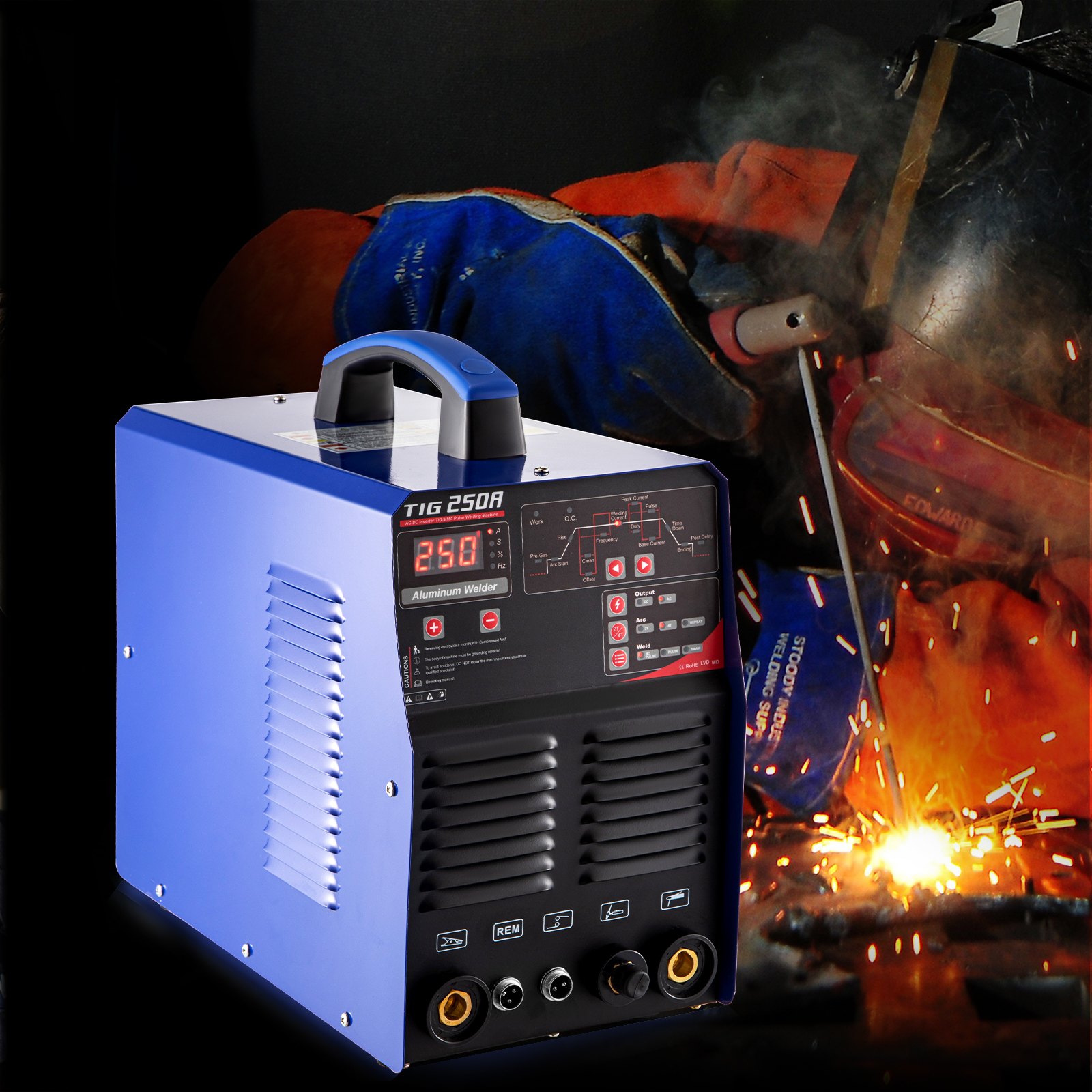 VEVOR TIG Welder AC/DC, 3 in 1 TIG/MMA/ARC Welding Machine with 110 ...