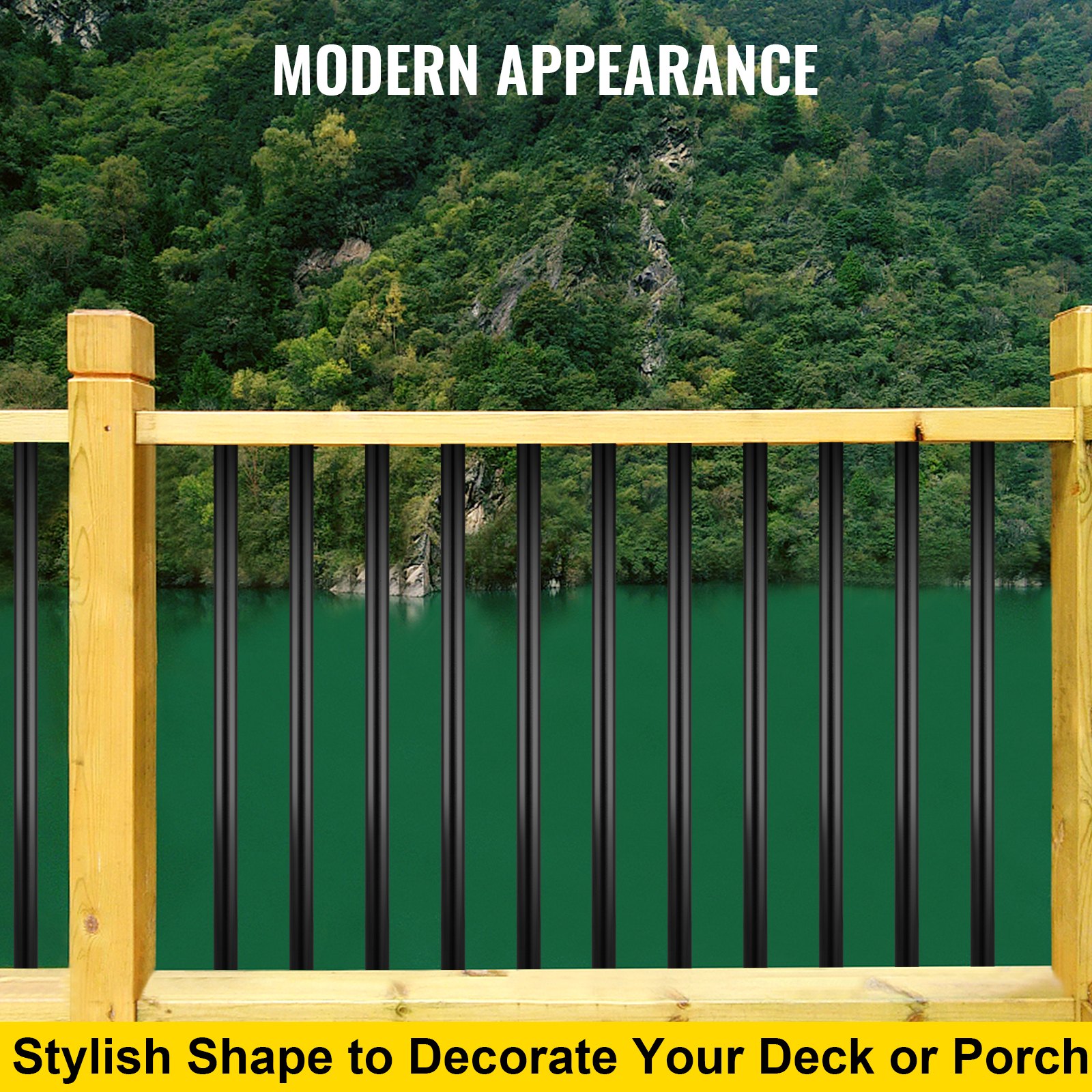 VEVOR Deck Balusters, 51 Pack Metal Deck Spindles, 36"x0.75" Staircase ...