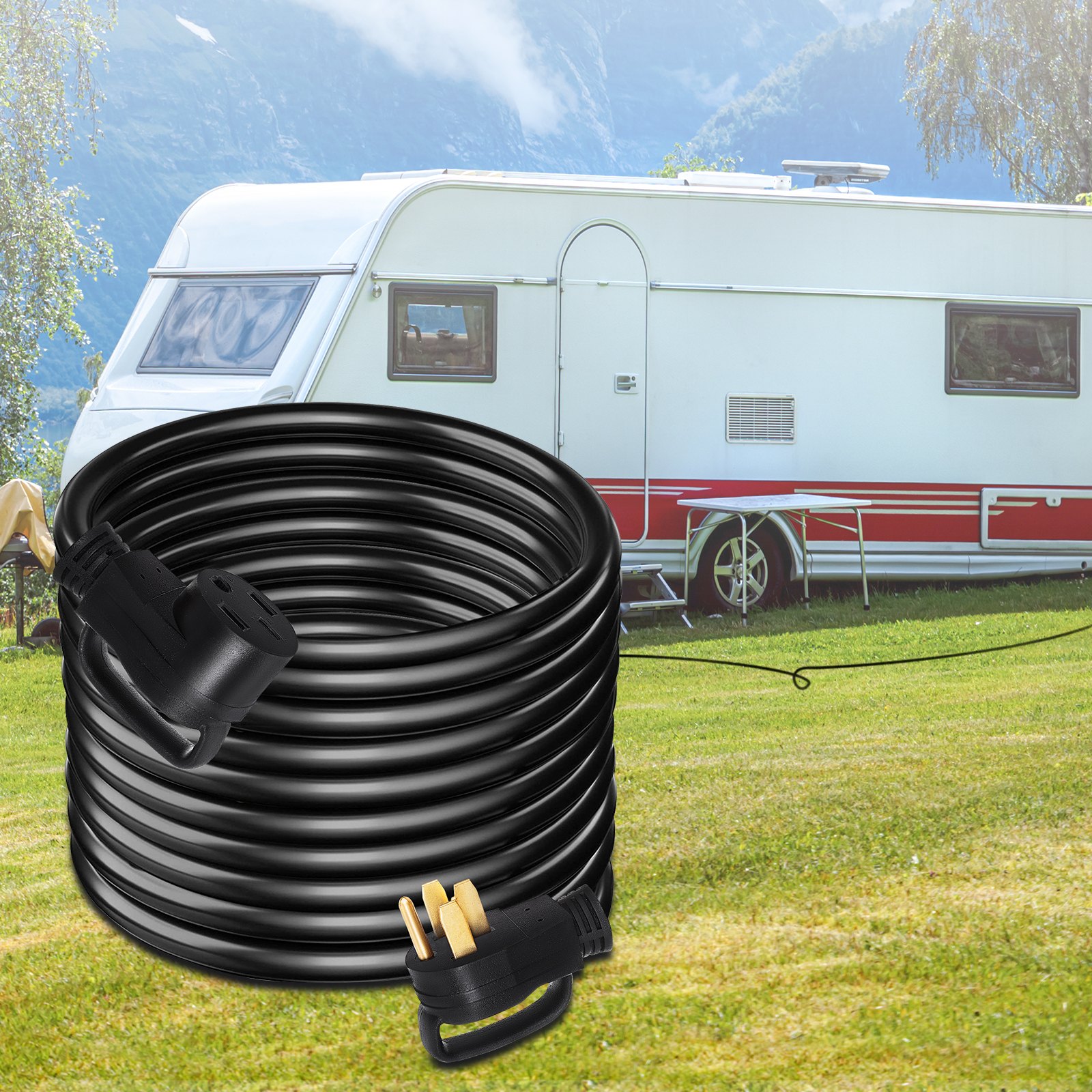VEVOR 36Ft 50 Amp RV Extension Cord Durable Premium Power Cord RV 26 ...