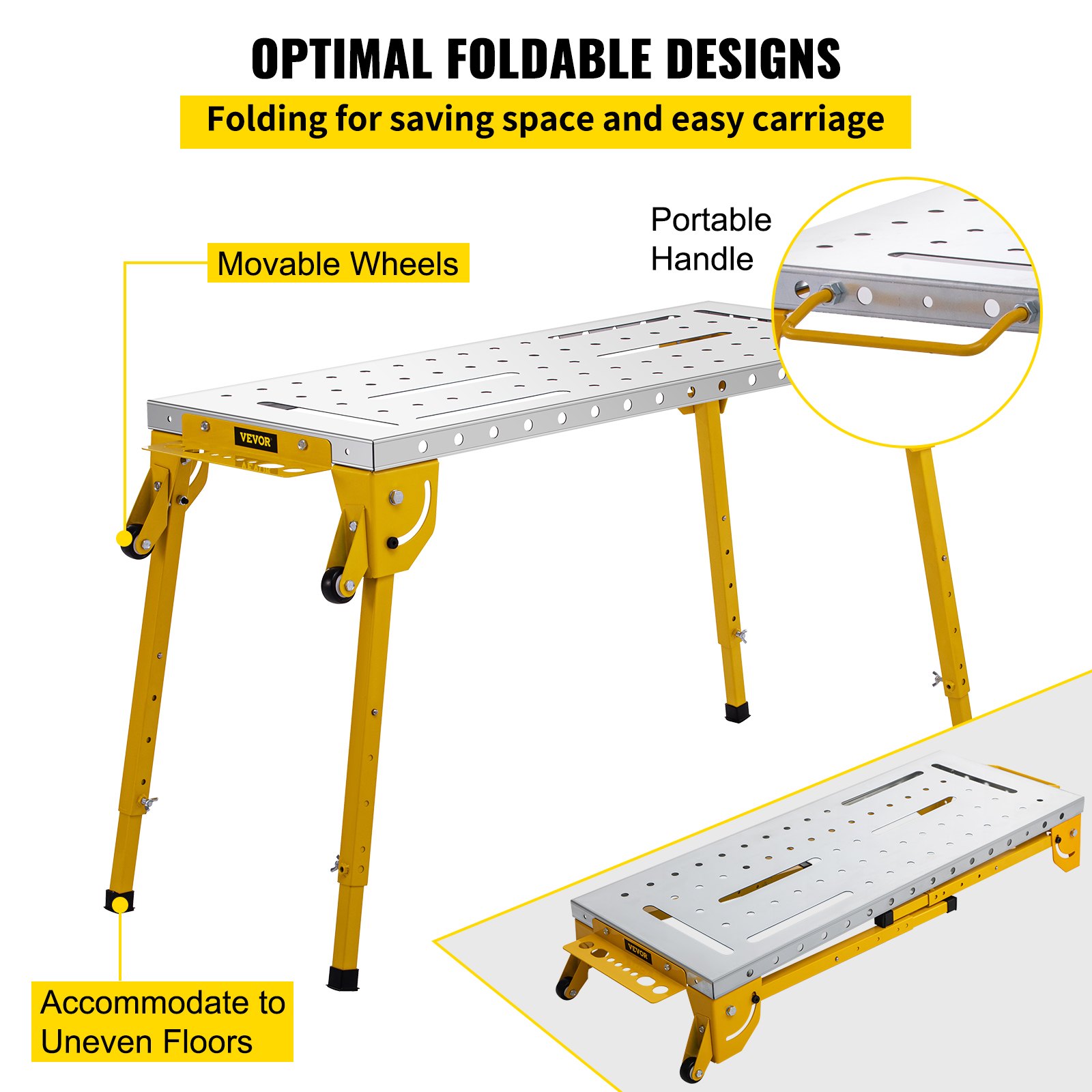 VEVOR VEVOR Welding Table Work Bench 46" x 18" Portable and Folding ...