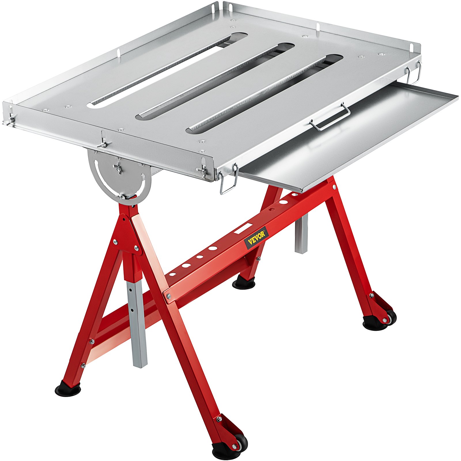 VEVOR Welding Table, 31" x 23", Steel Industrial Workbench w/ 400lbs ...