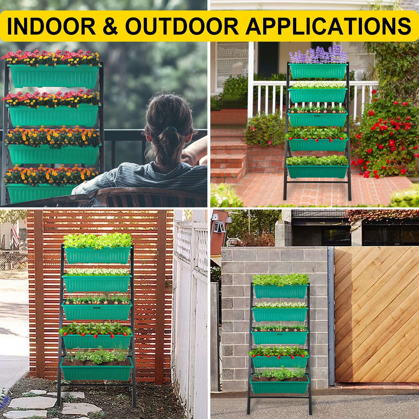 VEVOR Vertical Garden Planter 4 Feet Vertical Planters Outdoor with 5 ...