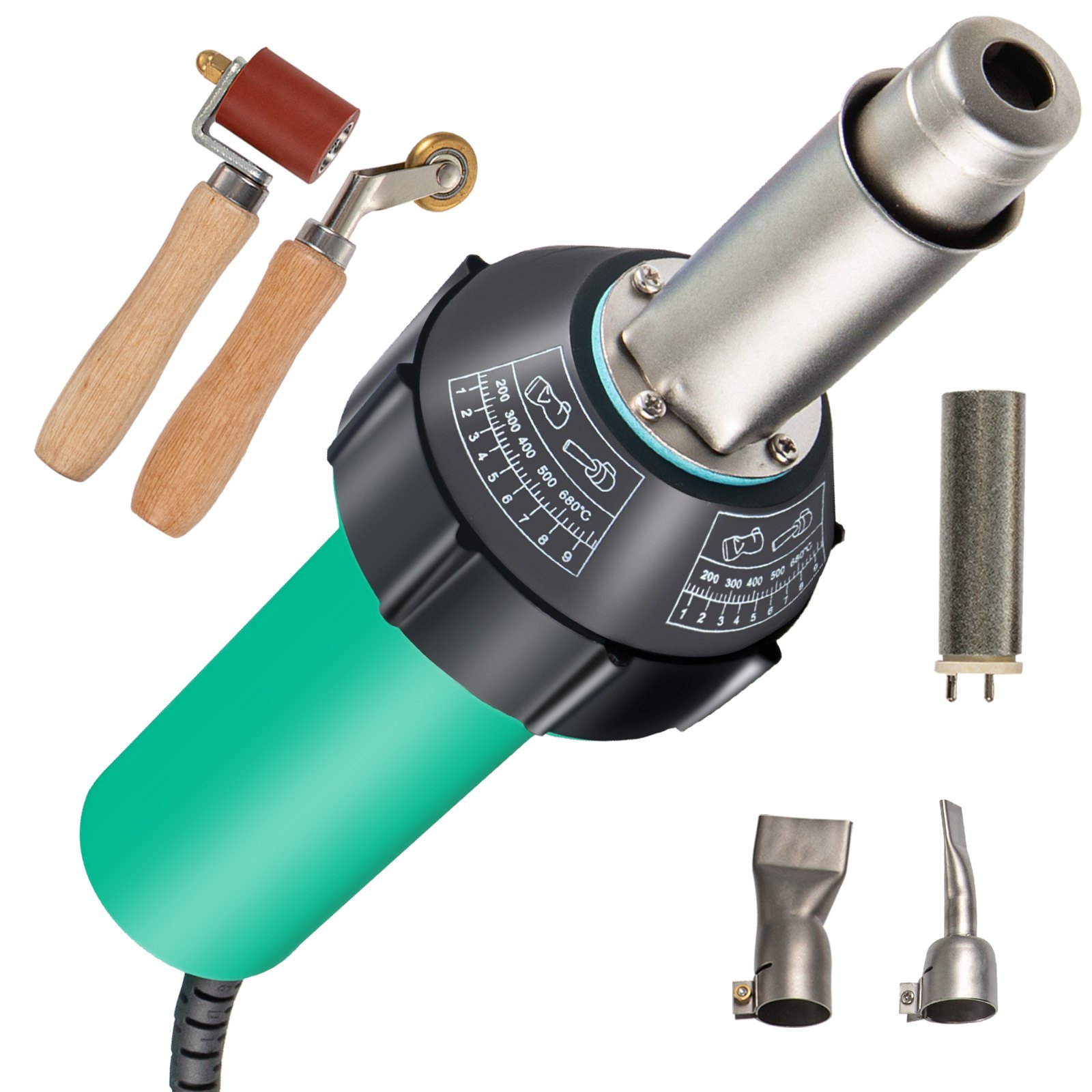 VEVOR Roofing Welder PVC Welding Gun 5 pcs 1600W 120V Hot Air Welding ...