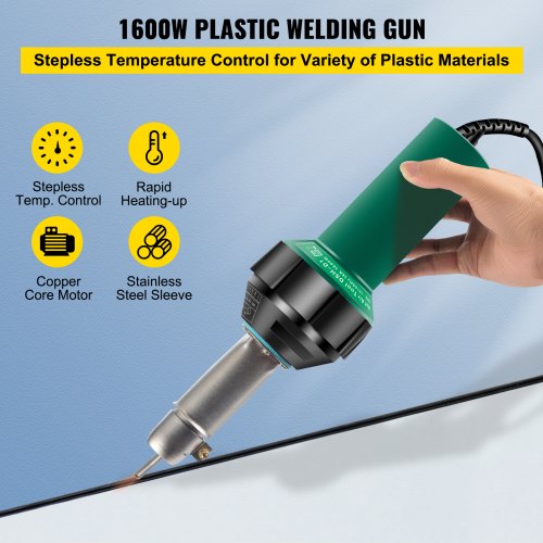 VEVOR Roofing Welder PVC Welding Gun 8 pcs 1600W 120V Welding Tool Kit ...