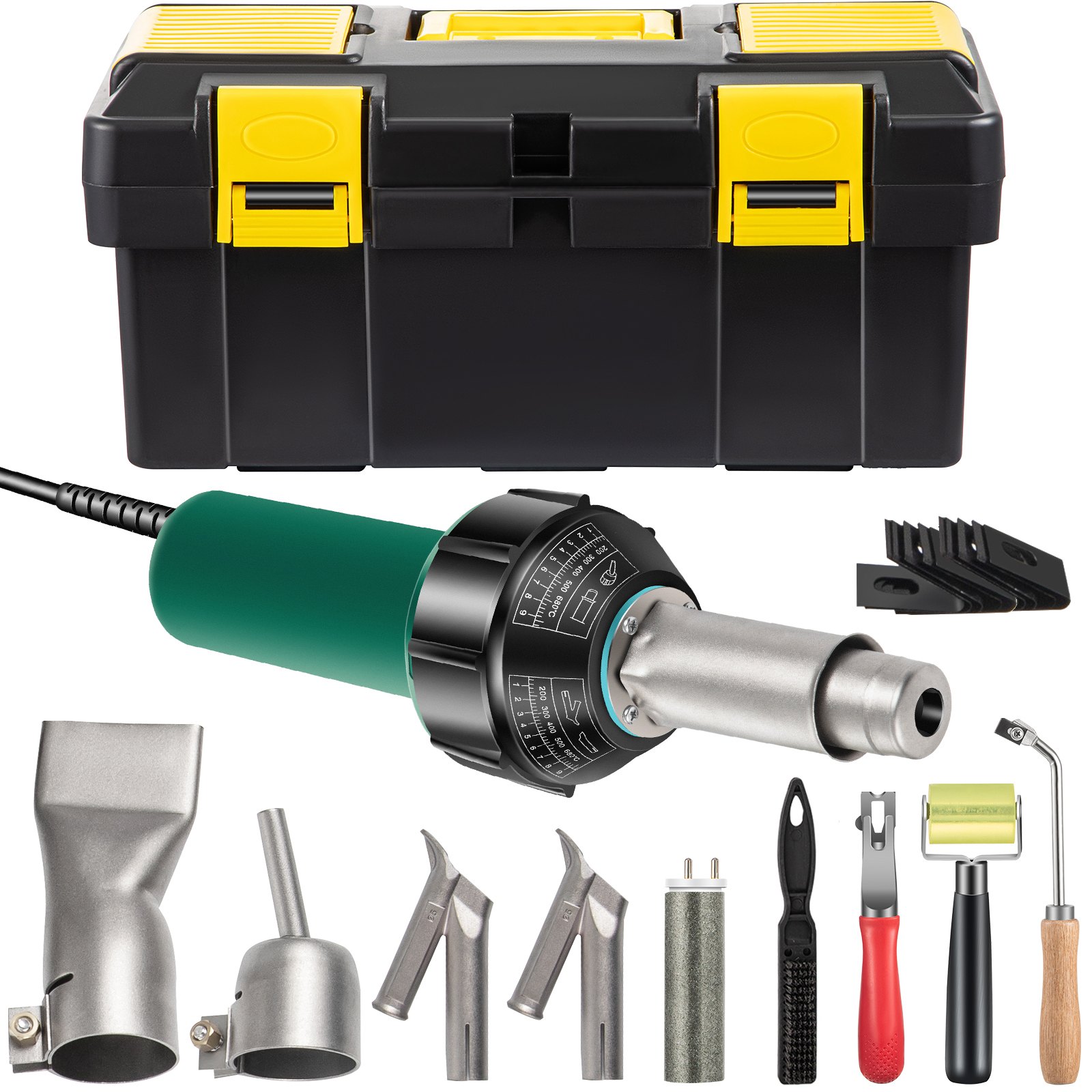 VEVOR Roofing Welder, 8 Pcs PVC Welding Gun, 1600W Pvc Welder With Case ...