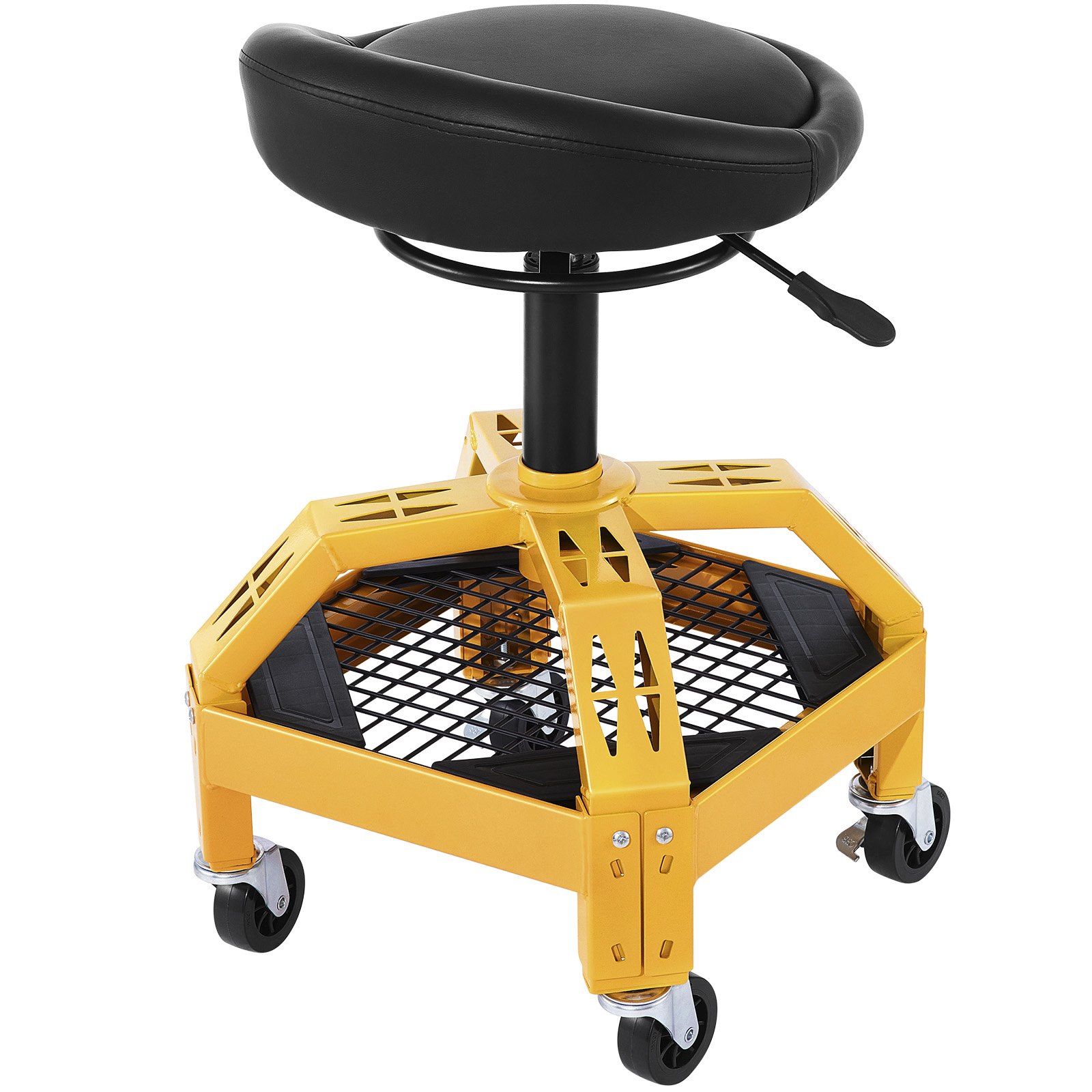 VEVOR Rolling Garage Stool, 300LBS Capacity, Adjustable Height from 24 ...