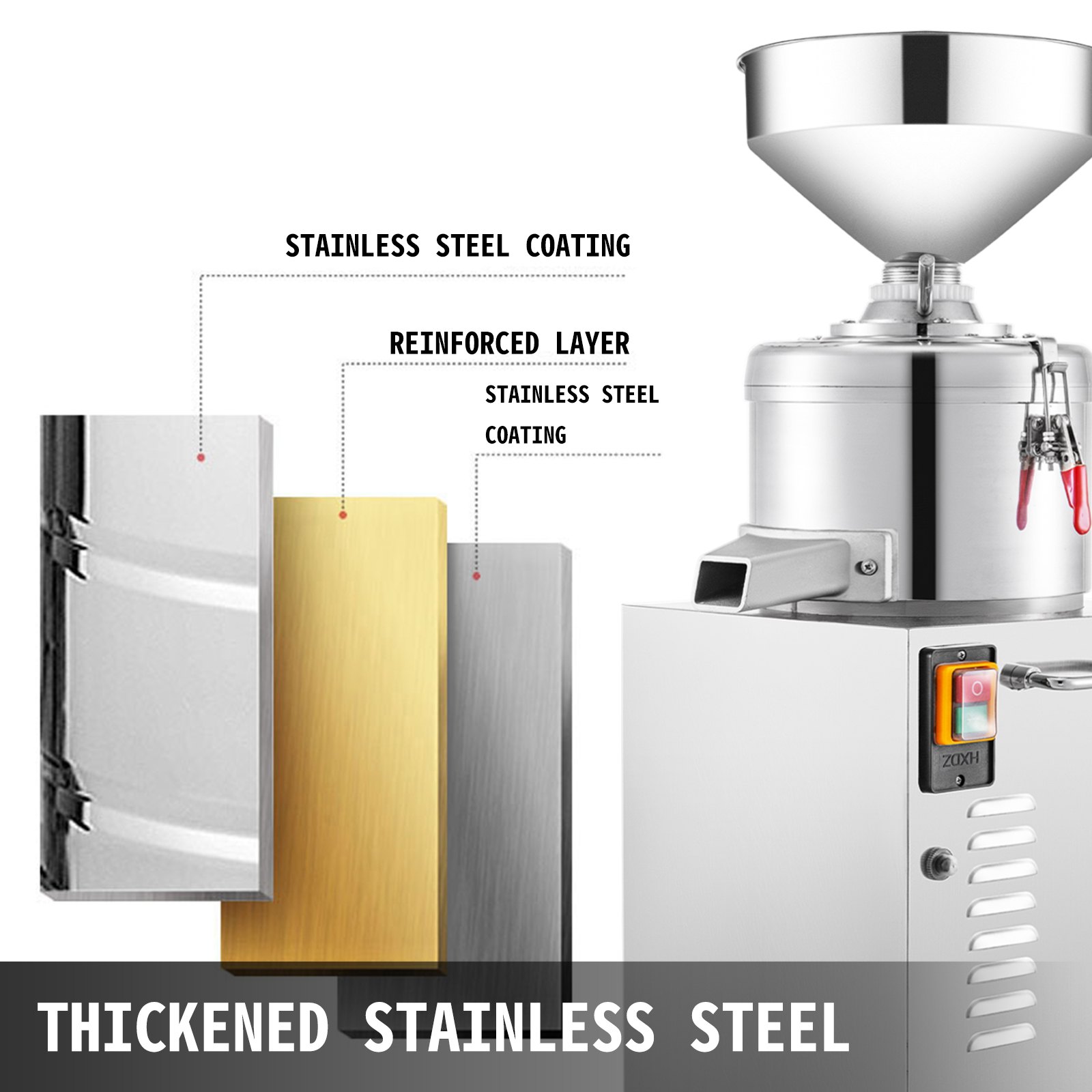 Vevor 110v Commercial 15 Kg H Electric 2850 R Min Stainless Steel