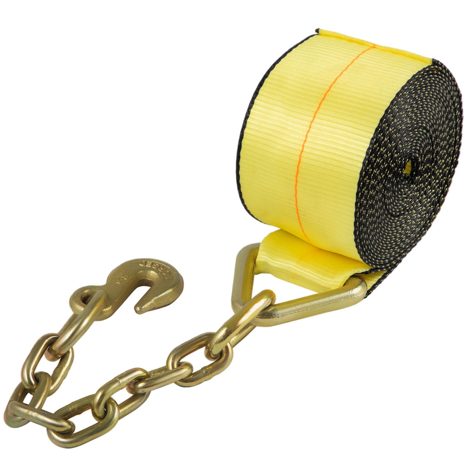 VEVOR Truck Straps, 4"x30' Winch Straps w/Chain Anchor, Flatbed Tie ...