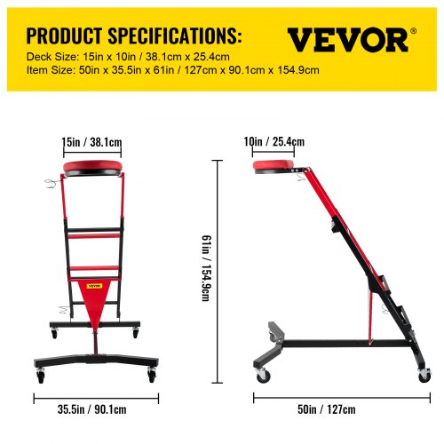 VEVOR Automotive Engine Creeper, Adjustable Height Foldable Creeper ...