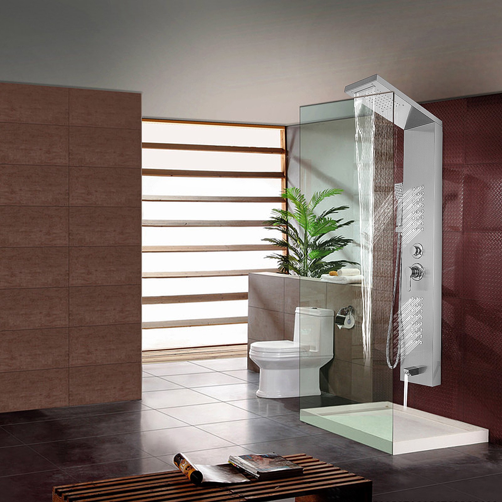Shower Panel Tower 5in 1 Rain&waterfall Massage Body System Jets ...