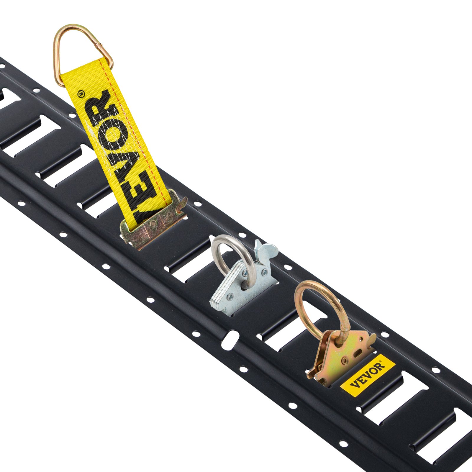 VEVOR E Track Tie-Down Rail Kit, 18PCS 5FT E-Tracks Set Includes 4 ...
