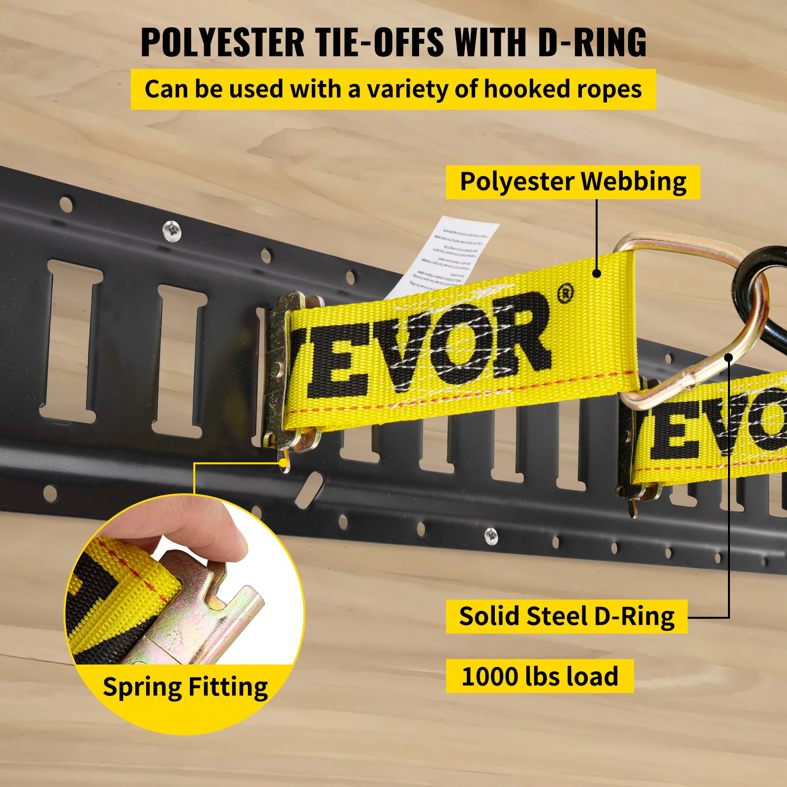VEVOR E Track Tie-Down Rail Kit, 30PCS 5FT E-Tracks Set Includes 4 ...