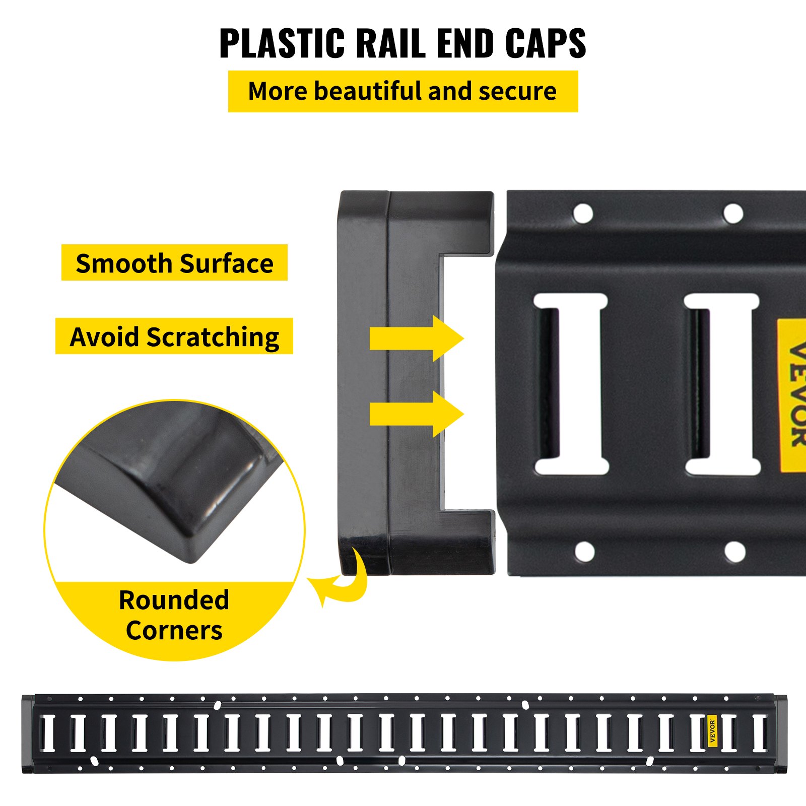 VEVOR E Track Tie-Down Rail Kit, 30PCS 5FT E-Tracks Set Includes 4 ...