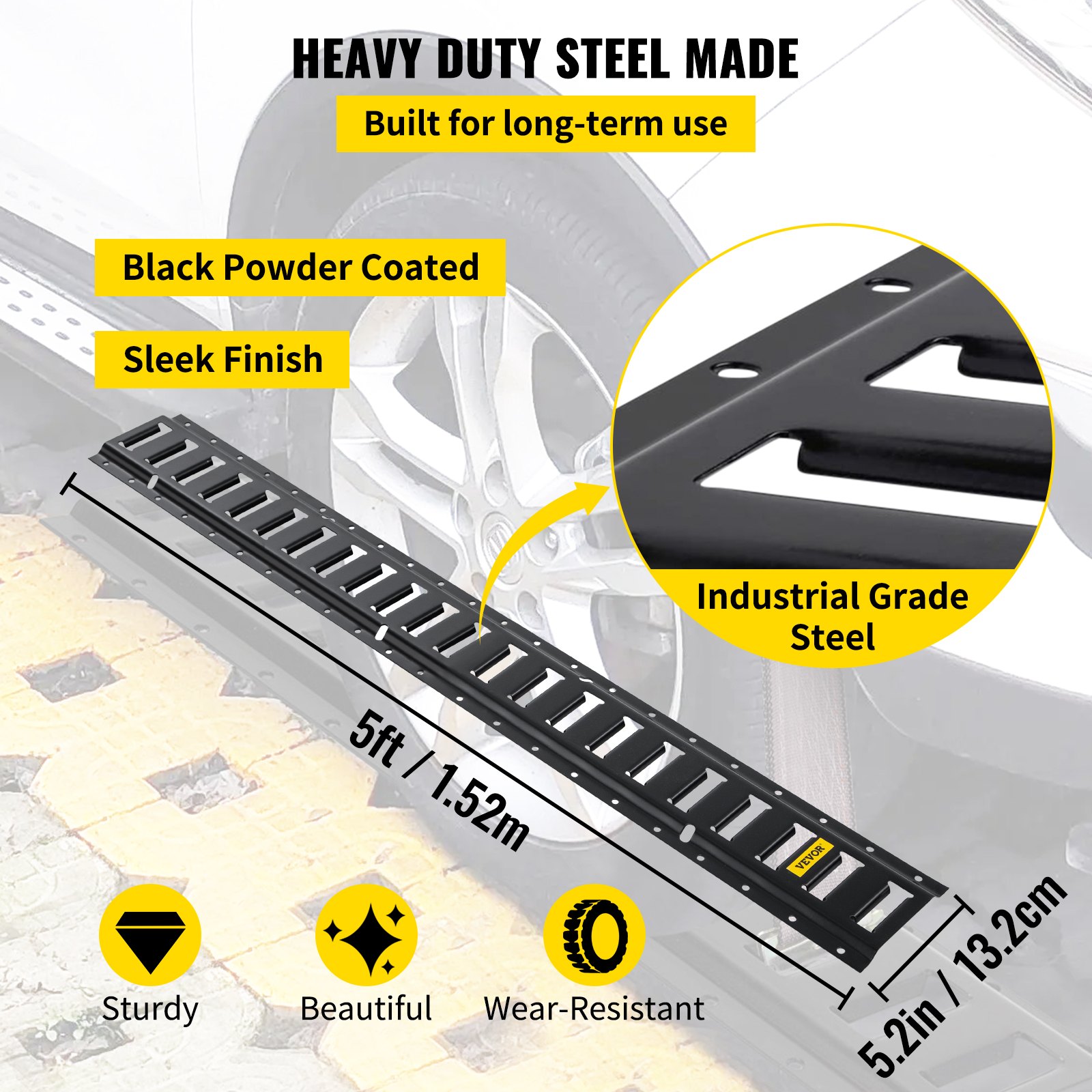 VEVOR E-Track Tie-Down Rail, 4PCS 5-FT Steel Rails w/Standard 1"x2.5 ...