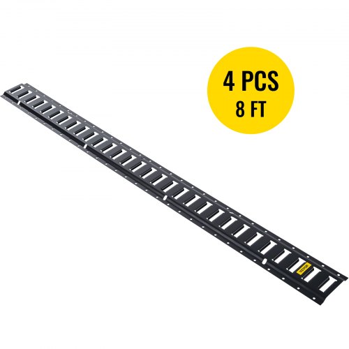 VEVOR E-Track Tie-Down Rail, 4PCS 8-FT Steel Rails w/Standard 1"x2.5 ...