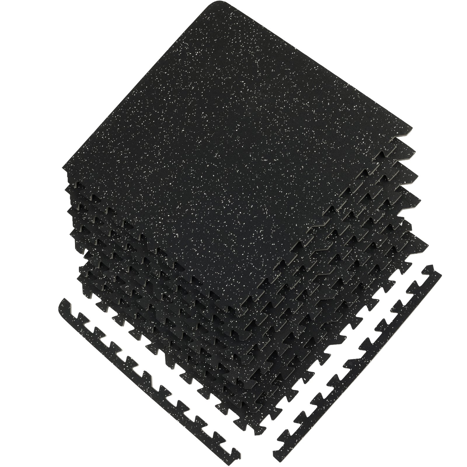 VEVOR 6 PCS 1/2 inch Thick Gym Floor Mats, 24" x 24" EVA Foam & Rubber ...