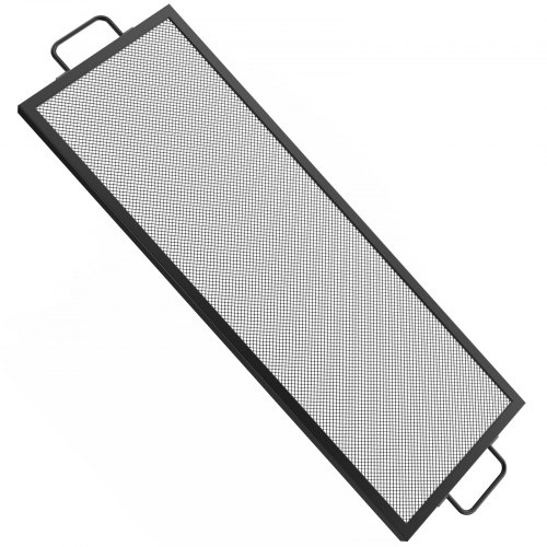 VEVOR Rectangle Fire Pit Grate, X-Marks Rectangle Grill Grate, Black ...