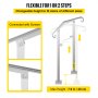 VEVOR Stair Railing Hand Rail Kit Fit 1 or 2 Steps Alloy Metal Step ...