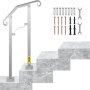 VEVOR Stair Railing Hand Rail Kit Fit 1 or 2 Steps Alloy Metal Step ...