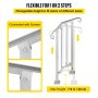 VEVOR Stair Railing Hand Rail Kit Fit 1 or 2 Steps Alloy Metal Step ...