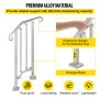 VEVOR Stair Railing Hand Rail Kit Fit 1 or 2 Steps Alloy Metal Step ...
