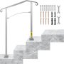 VEVOR Stair Railing Hand Rail Kit Fit 2 or 3 Steps Alloy Metal Step ...