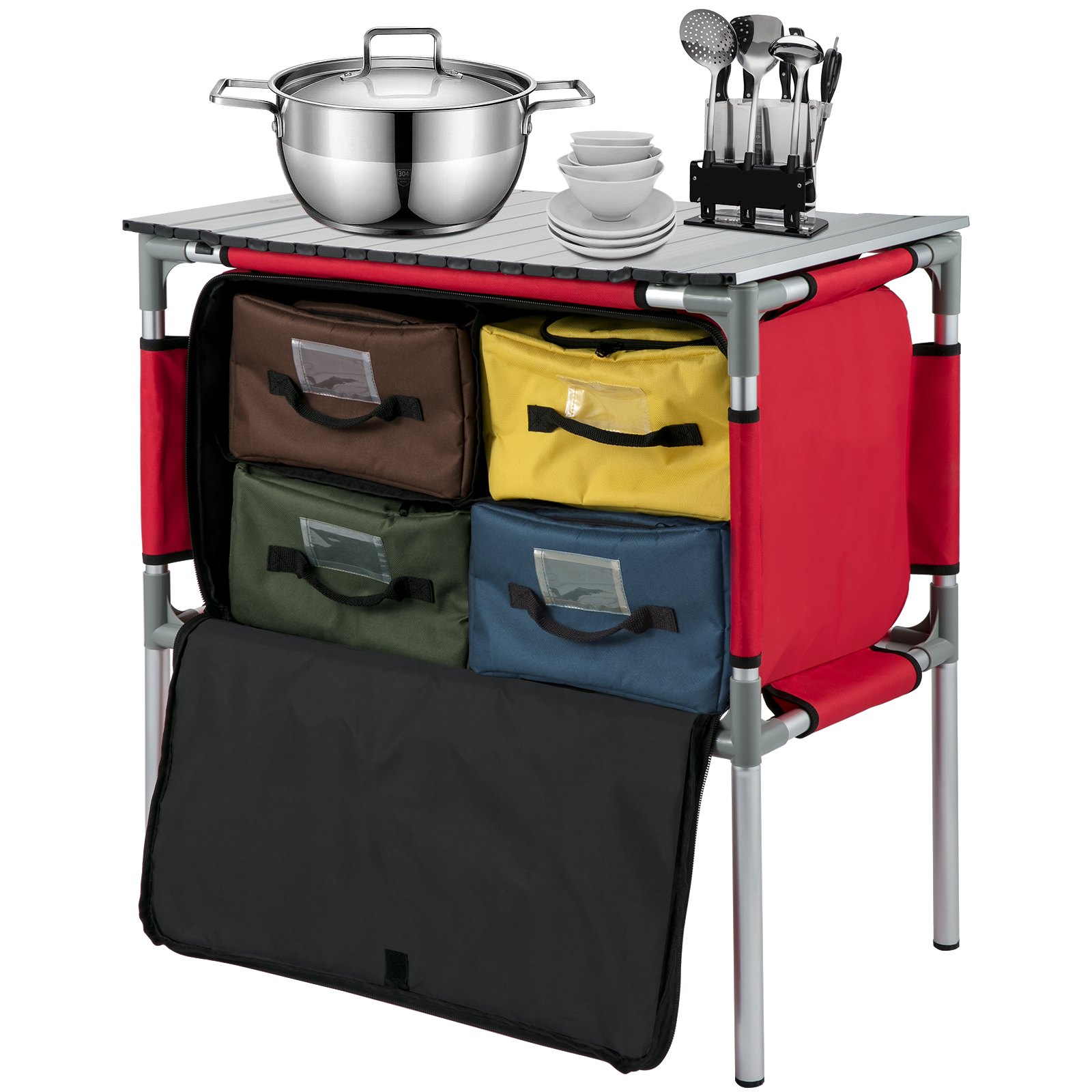 VEVOR Foldable Camping Kitchen Portable Outdoor Kitchen Storage Bag ...