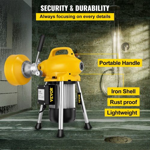Sectional Drain Cleaning Machine 400W Drain Cleaner 20mx16mm & 5mx10mm ...