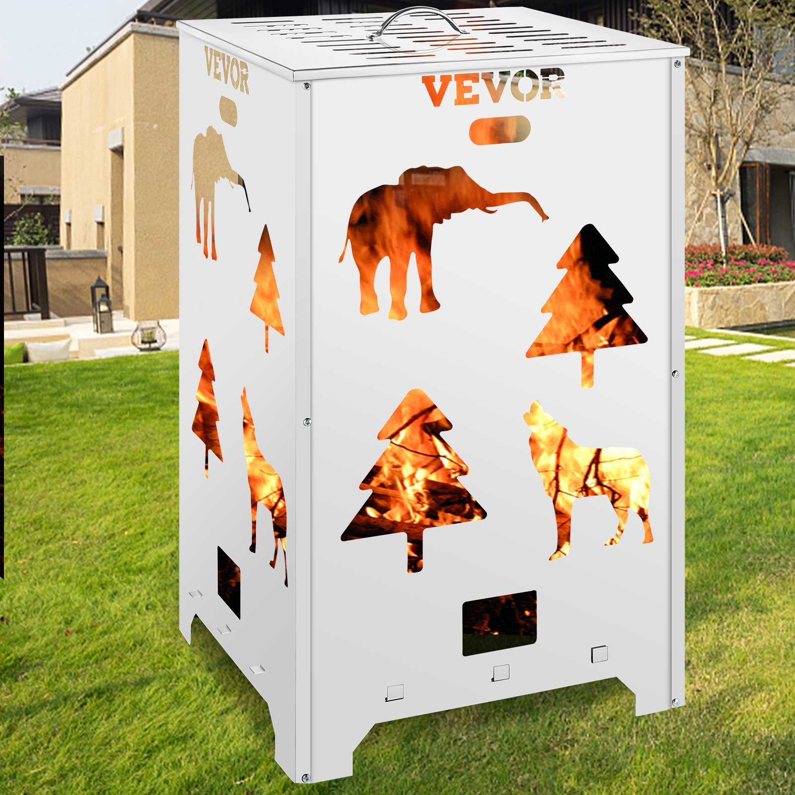VEVOR Burn Barrel, 22x22x42.5 inch Burn Cage, Stainless Steel Cage ...