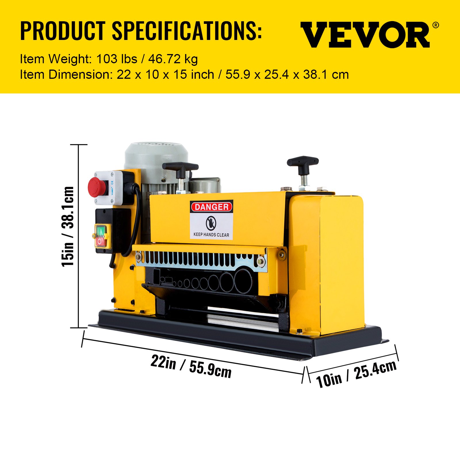 VEVOR VEVOR Electric Wire Stripping Machine Wire Range 1MM-38MM, Wire ...